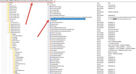inventor projects folder in the application options file tab is not