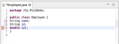 pojo in java javatpoint