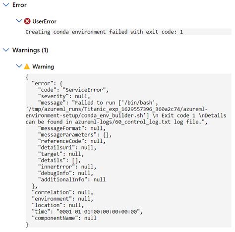 how to resolve error creating conda environment failed with exit code