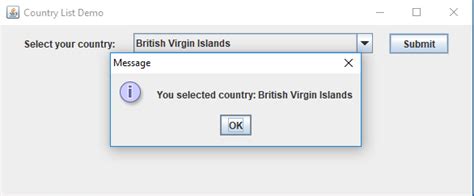 java swing country list combobox example
