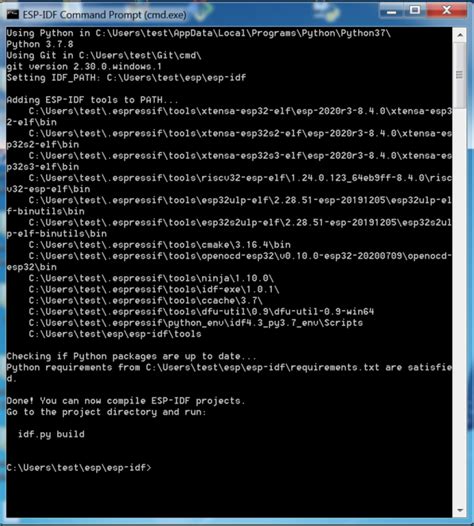 standard setup of toolchain for windows esp32 — esp idf programming