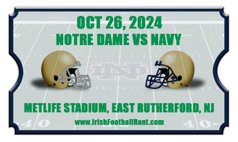 Notre Dame Fighting Irish Vs Navy Midshipmen Football Tickets 10 26 24