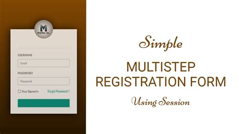 simple multi step registration form using session youtube