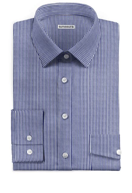 Blue Striped Dress Shirt With Pocket Sumissura