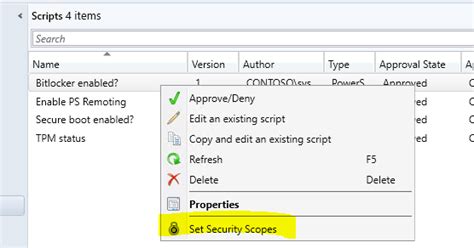 show specific scripts to mecm sccm console users iamsysadmin