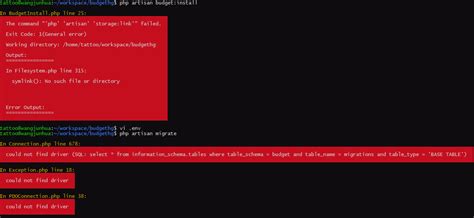 failed on php artisan migrate · issue 284 · range of motion budget