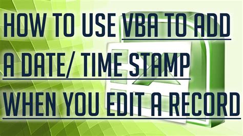 [free excel tutorial] how to use vba to add a time date
