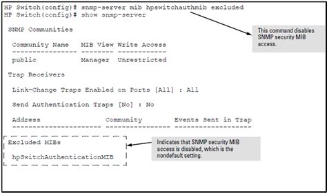 using snmp to view and configure switch authentication features