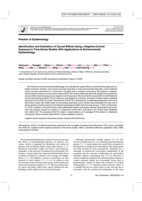 Pdf Identification And Estimation Of Causal Effects Using A Negative