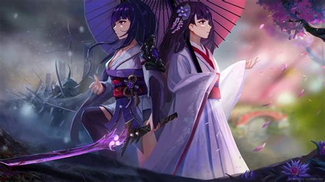 Raiden Shogun And Yae Miko Genshin Impact Live Wallpaper Moewalls