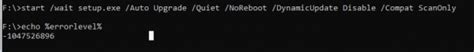 upgrading windows 10 build with setup exe command line switches the