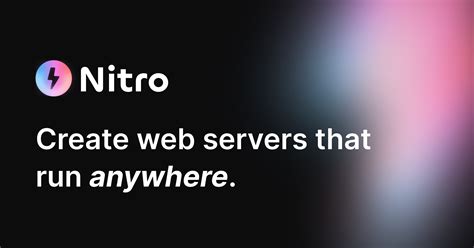 github unjs nitro create build and deploy universal web servers