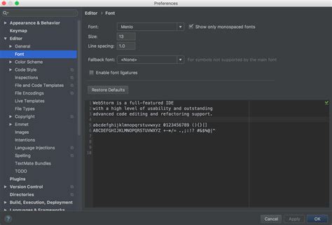 font rendering in the terminal incorrect ides support