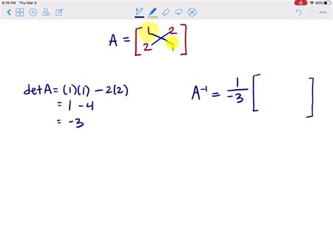 solved find the inverse matrix to each given matrix if the inverse