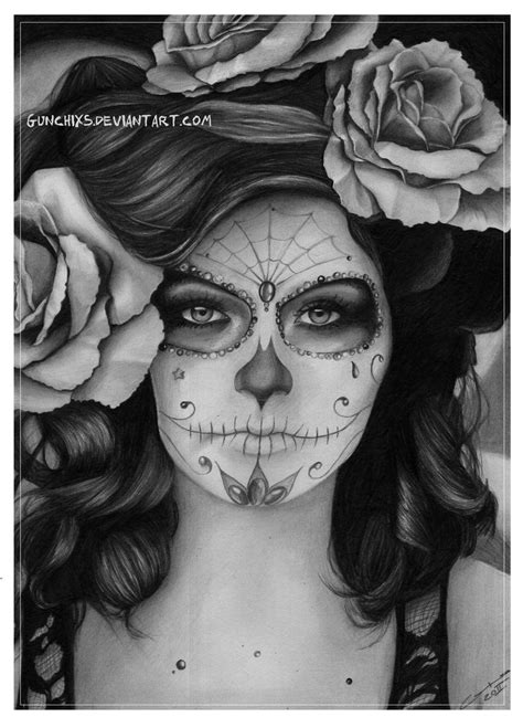 Sugar Skull Girl By Gunchixs On Deviantart Sugar Skull Girl Tattoo
