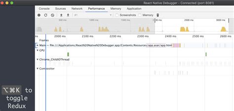 the profiler is profiling the rn debugger instead of the running app