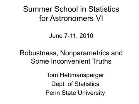 Nonparametric Statistics