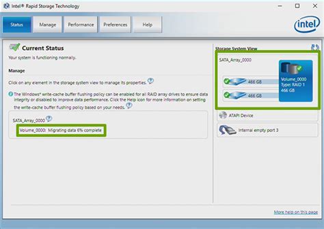 how to create a raid 1 volume within windows using the intel rapid