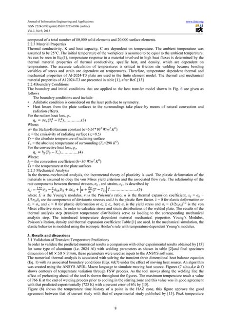 3 Dimensional Nonlinear Finite Element Analysis Of Both Thermal And