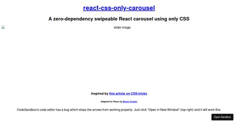 react css only carousel codesandbox