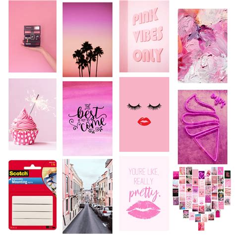 Buy Pink Wall Collage Kit Preppy Photo Wall Collage Kit Vsco Room
