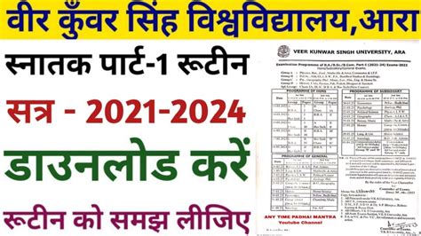 Vksu Part 1 Exam Session 2021 2024 Routine जारी ऐसे करें Download