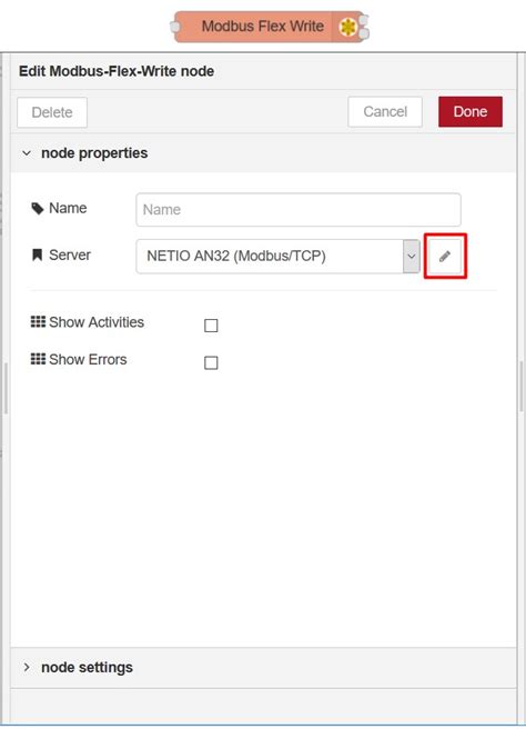 an32 node red example of modbus tcp communication with netio 4x