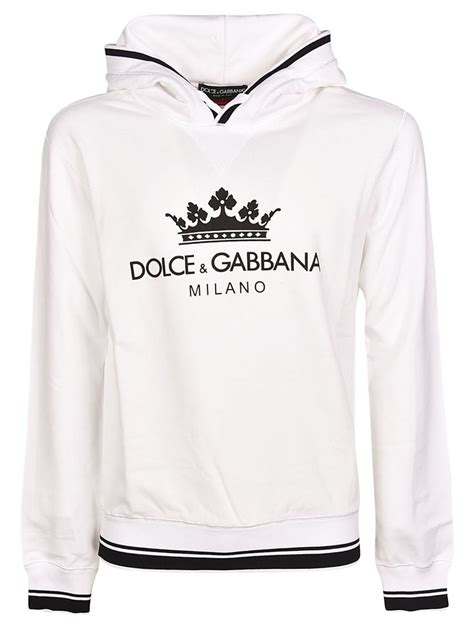 Dolce And Gabbana Dolce And Gabbana White Crown Logo Hoodie Modesens