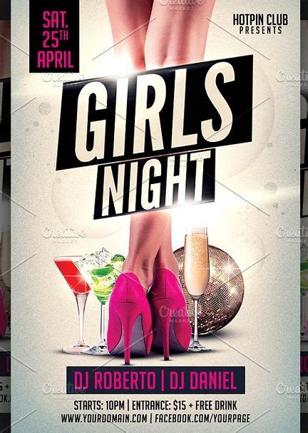 Girls Ladies Night Party Flyer Ladies Night Party Party Flyer