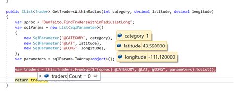c mssql stored proc and fromsql with