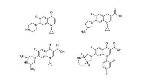Solved Below Are Four Fluoroquinolone Structures A