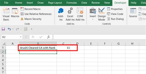 getting a value from an excel cell vba