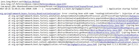 自学springboot启动之后报error creating bean with name readingservice