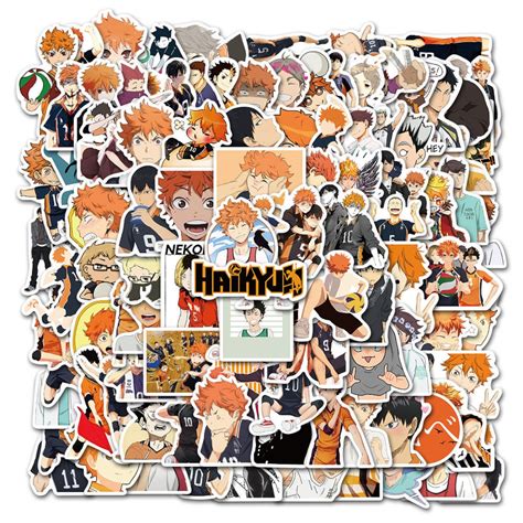 100 Stickers Haikyu Japan Anime Theme Design Cute Aestheic Stickers