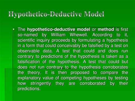 Ppt Lecture 7 Hypothetical Deductive Method Powerpoint Presentation