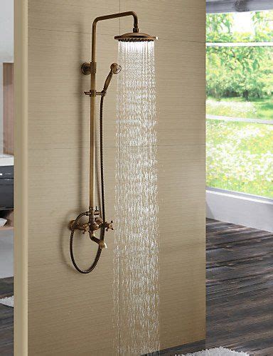 Bian Antique Brass Tub Shower Faucet With 8 Inch Shower Head Hand