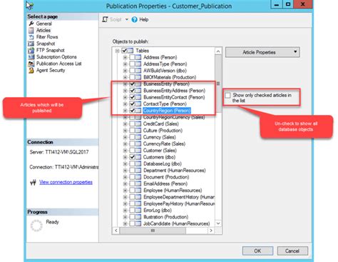 add article to publication for sql server transactional replication