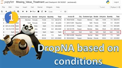 python pandas droping missing values based on different conditions