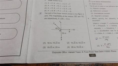 4 The Sum Of The Three Vectors Shown In The Figure Is Filo