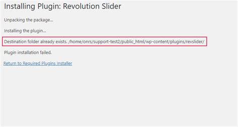 fix the wordpress destination folder already exists error qode