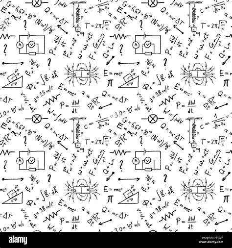 Seamless Math Symbols Vector Background Imágenes De Stock En Blanco Y