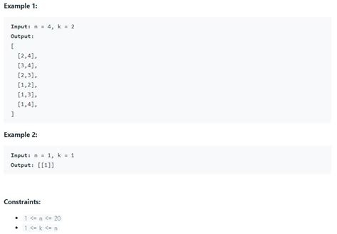 leetcode 리트코드 77 combinations python 민석강