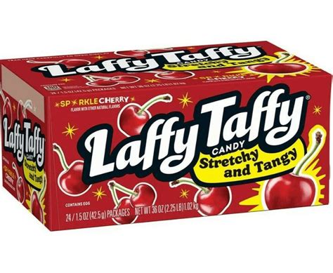 Laffy Taffy Stretchy And Tangy Candy Sparkle Cherry 1 5oz 24 Ct