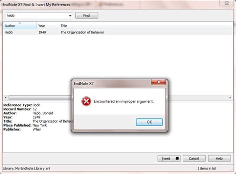 endnote x7 encountered an improper argument error 4 by