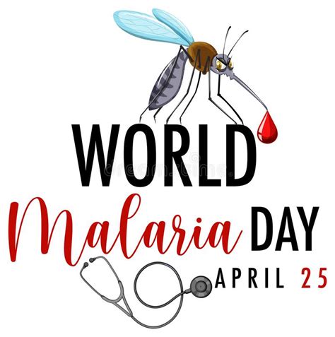 Logo O Banner Del Día Mundial De La Malaria Con El Signo Del Mosquito