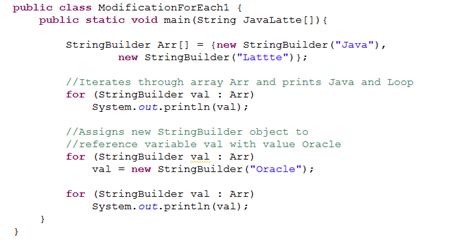 java latte enhanced for each loop in java