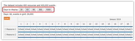 angular scheduler loading 400 000 events daypilot code