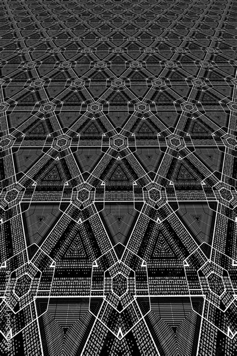 Black And White And Shades Of Grey Grid Dot And Spot Pattern With Gold