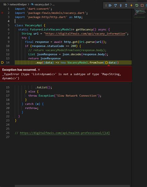 flutter type list is not a subtype of type map on