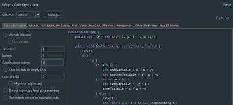 java eclipse code formatter indents with double amount